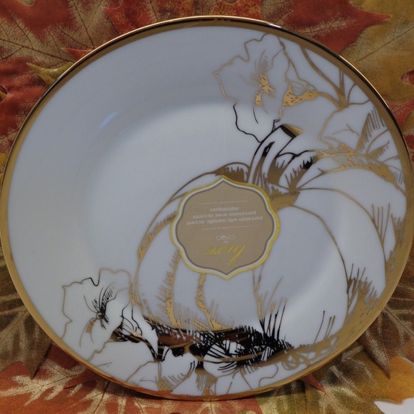 CIROA CHINA | Dining | Ciroa Luxe Gold Botanical Pumpkin Salad Plates 4 ...